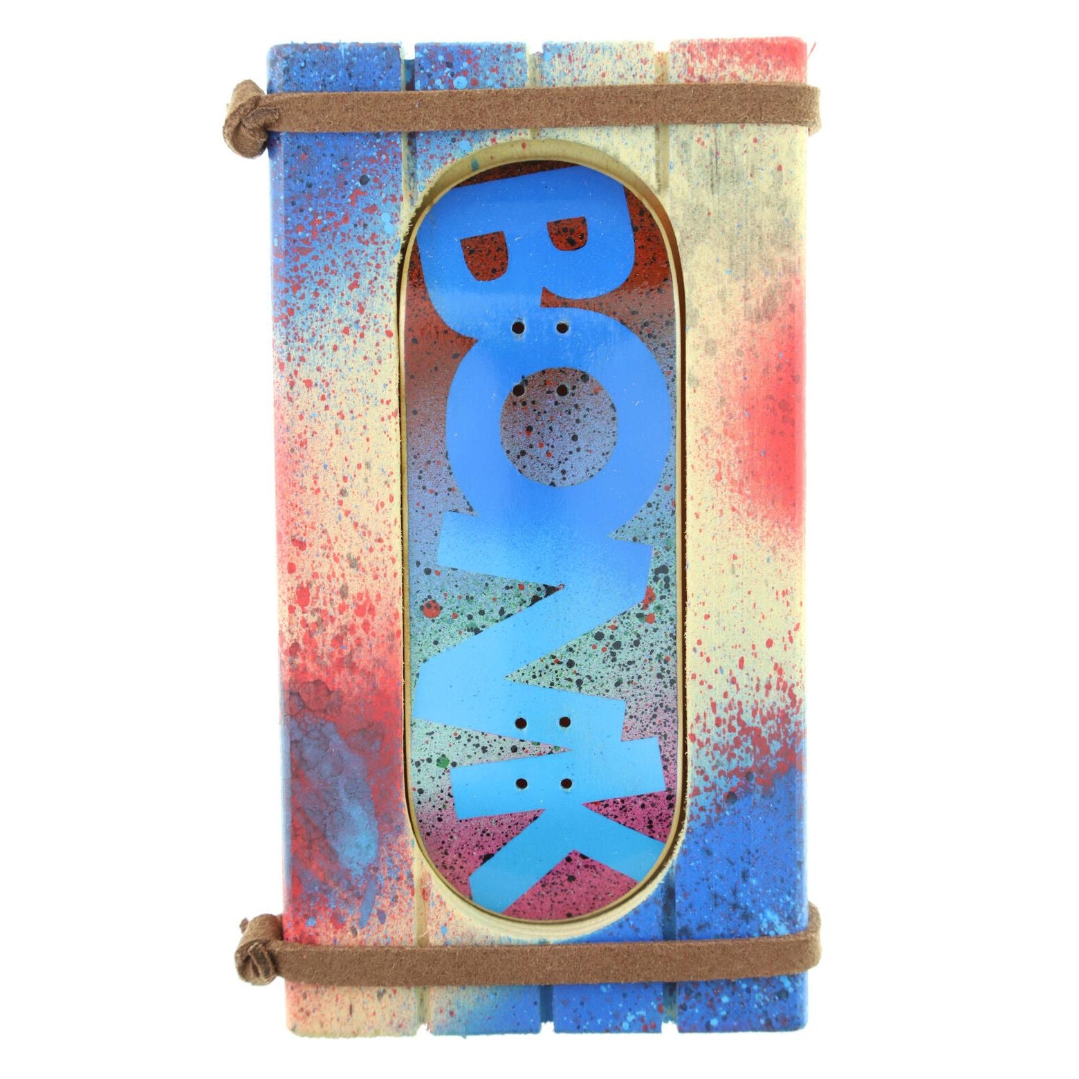 Bonk - Blue Logo Fingerboard Deck (34mm) | Skull Fingerboards