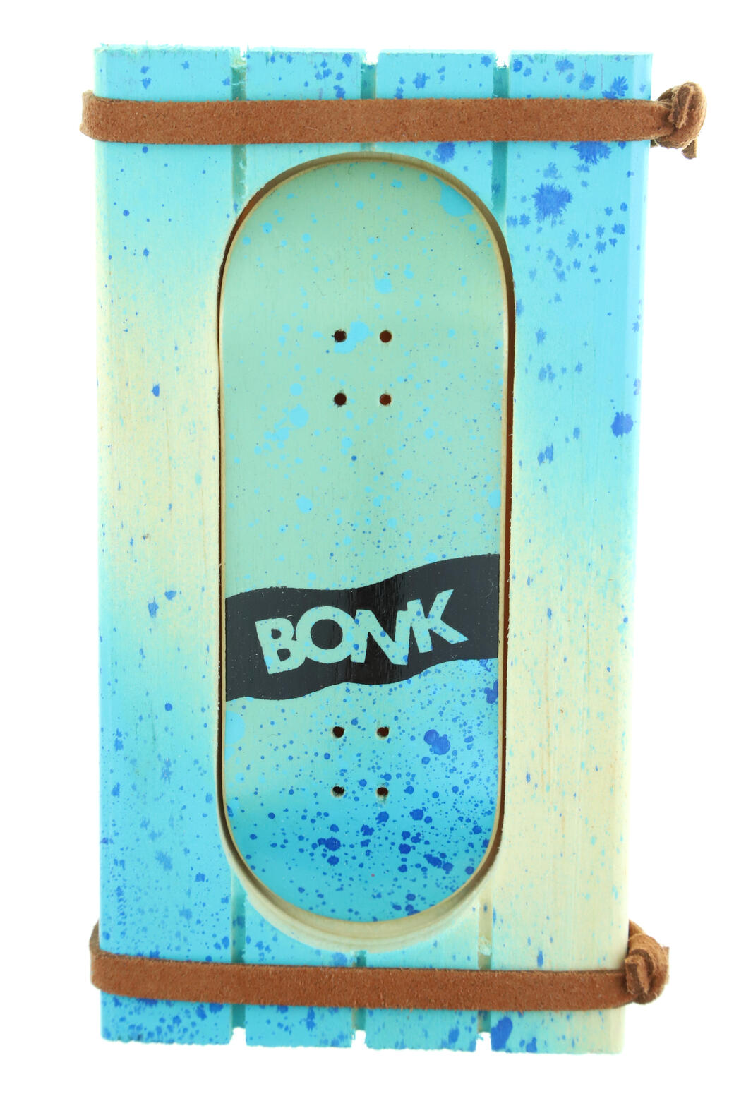 Bonk - Light Blue Logo Fingerboard Deck (34mm) | Skull Fingerboards
