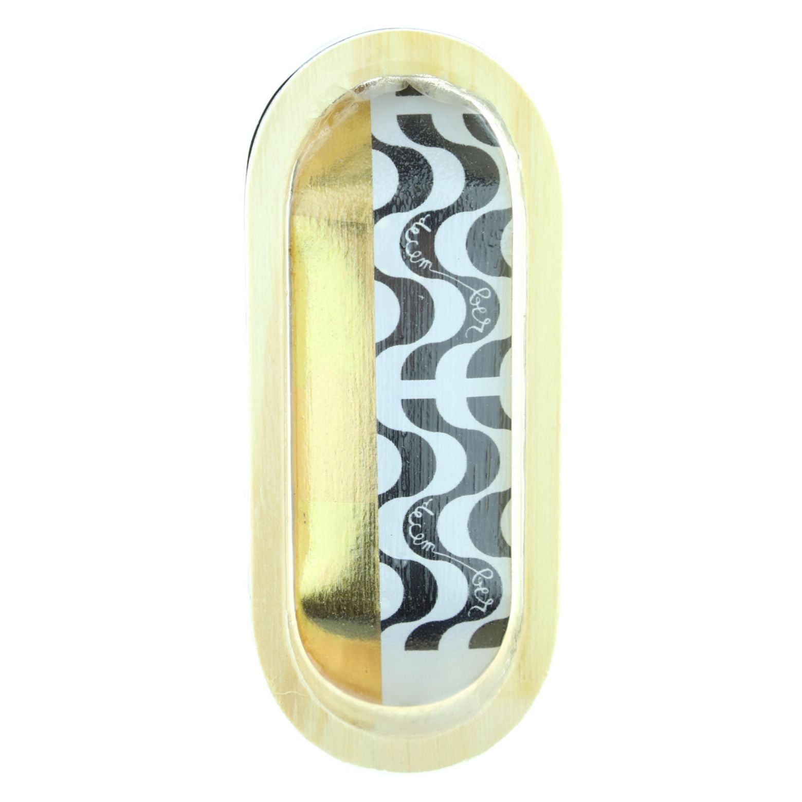 December - Gold Streak Graphic Deck (34mm) | Skull Fingerboards