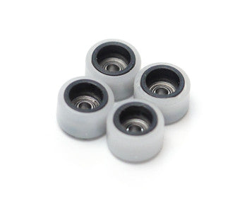 Flatface Dual Durometer Bearing Wheels - Black/White | Skull Fingerboards