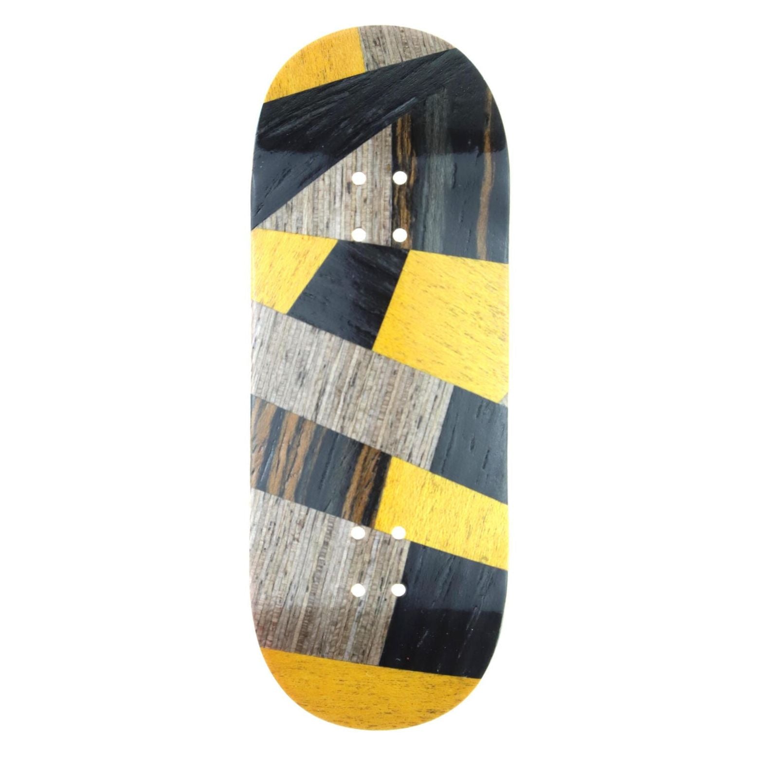 Mckenzie - Yellow Abstract Split Ply Fingerboard Deck (34mm - Mid Shape ...