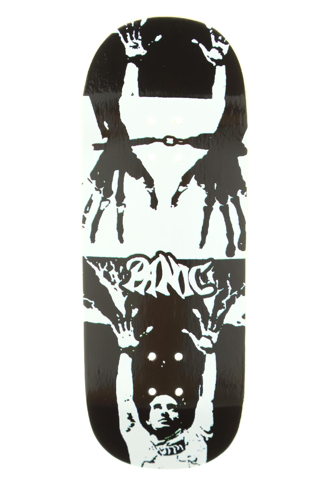 Panic - Black & White Graphic Deck | Skull Fingerboards