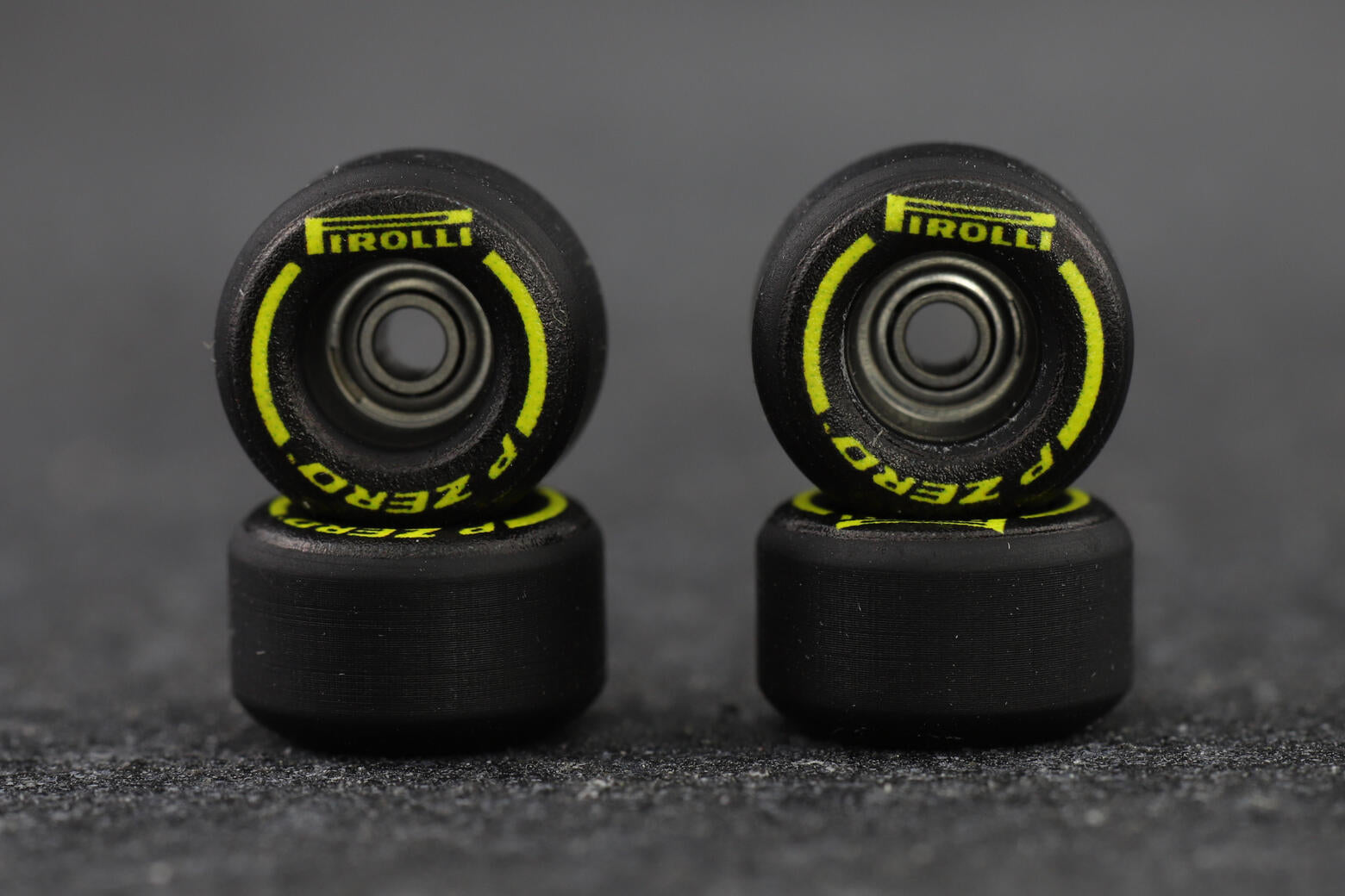Piro P-Zero Black Real Wear Graphic Performance Wheels | Skull Fingerboards