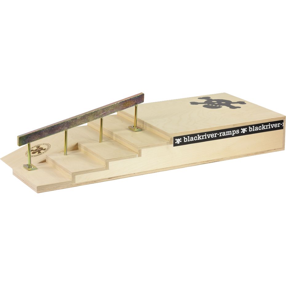 Blackriver Ramps Stairset Square Gold | Skull Fingerboards