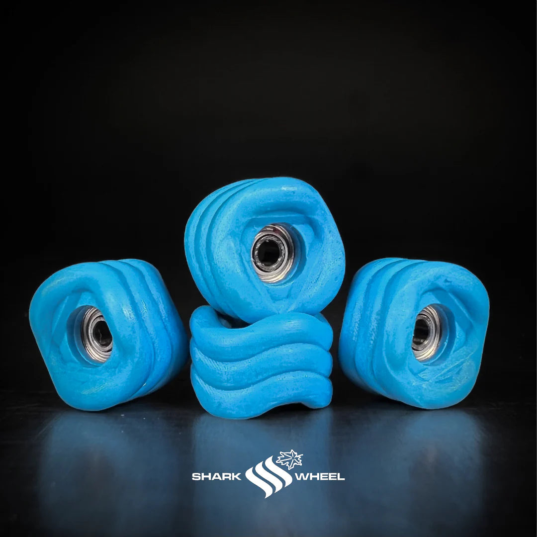 Maple Wheels - Blue "SHARK WHEEL" | Skull Fingerboards