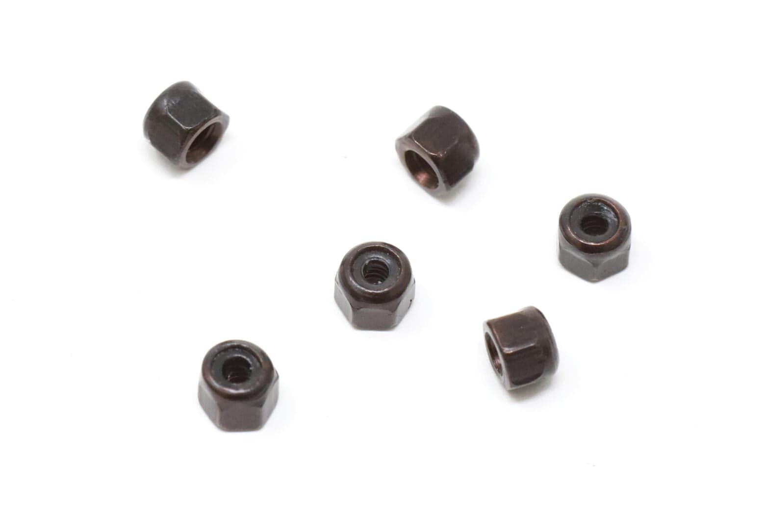 Skull Lock Nuts - Black (6 Pack)