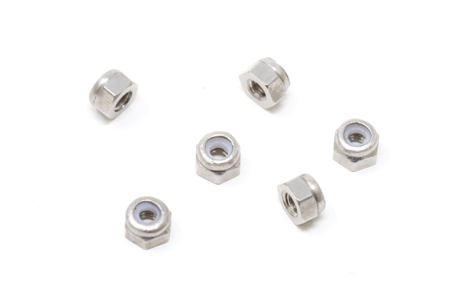 Skull Lock Nuts - Stainless Steel (6 Pack)
